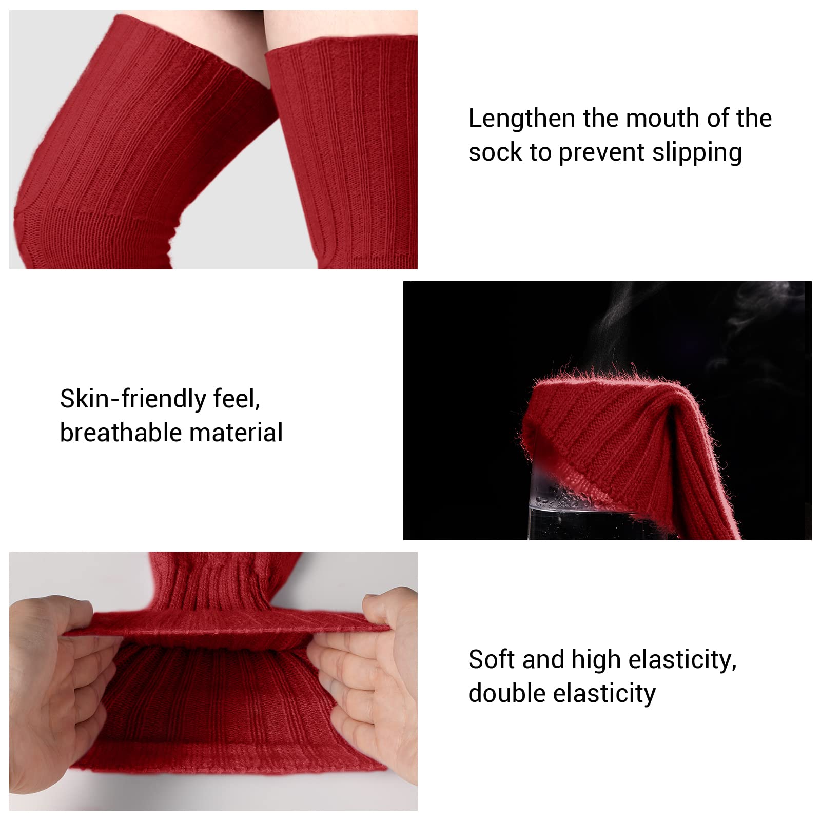 Wool Thigh High Socks Over the Knee Socks Thigh High Stockings Extra Long Boot Thick Socks Leg Warmers for Women