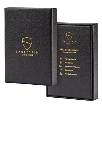 Vaultskin NOTTING HILL Minimalist Leather Zipper Wallet for Women and Men: Slim Multi Cardholder with RFID Blocking and Keychain Ring (Black)