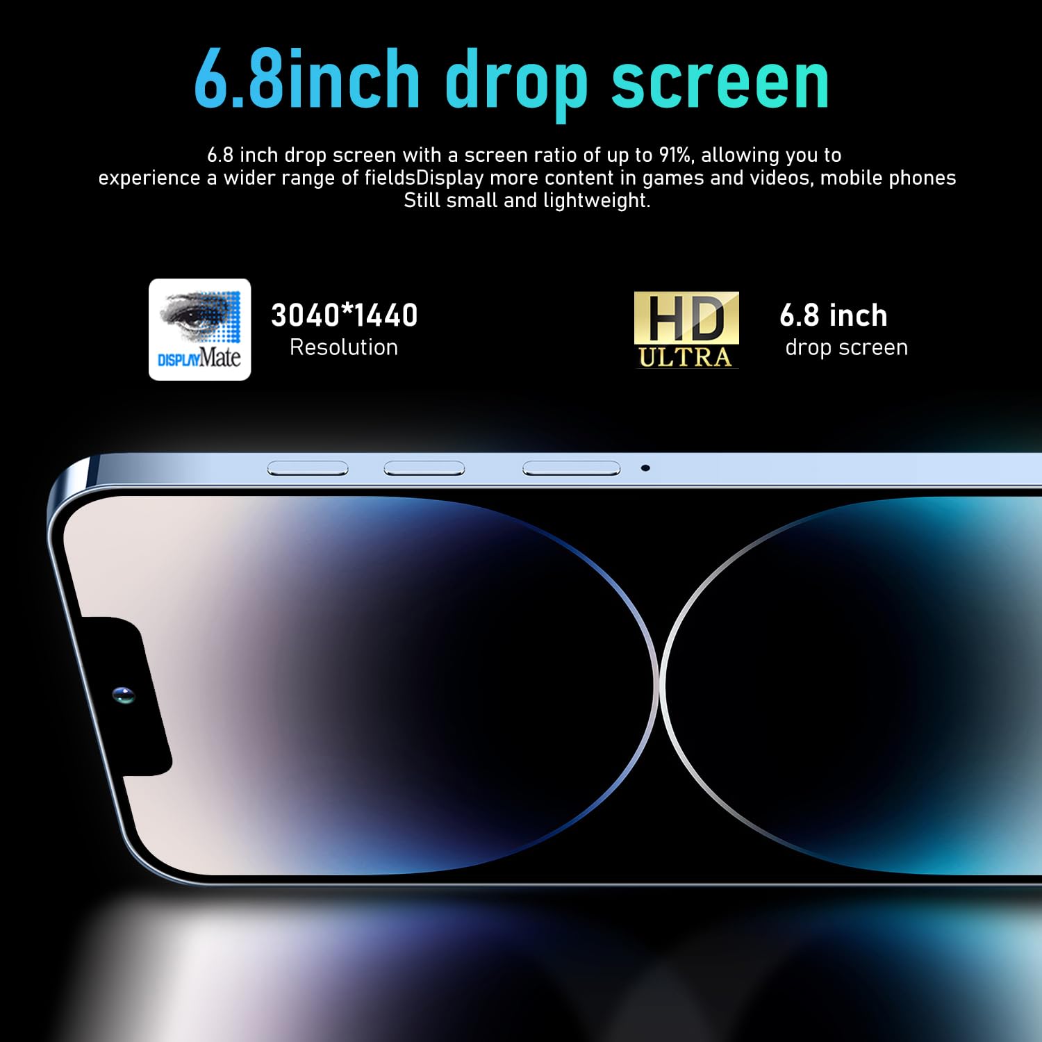xixaomiro i14Pro Max 5G Cell Phone, Unlocked Android Smartphone, 8GB+512GB, 6.8'' FHD Display Screen, 13MP+48MP Camera, 5000mAh Battery, Dual Sim Card,1TB Expandable Storage (Golden)