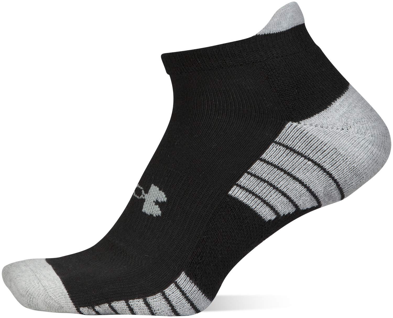 Under Armour Golf HeatGear Tech No Show Tab Socks, 3-Pair, Black, Shoe Size: Mens 8-12, Womens 9-12
