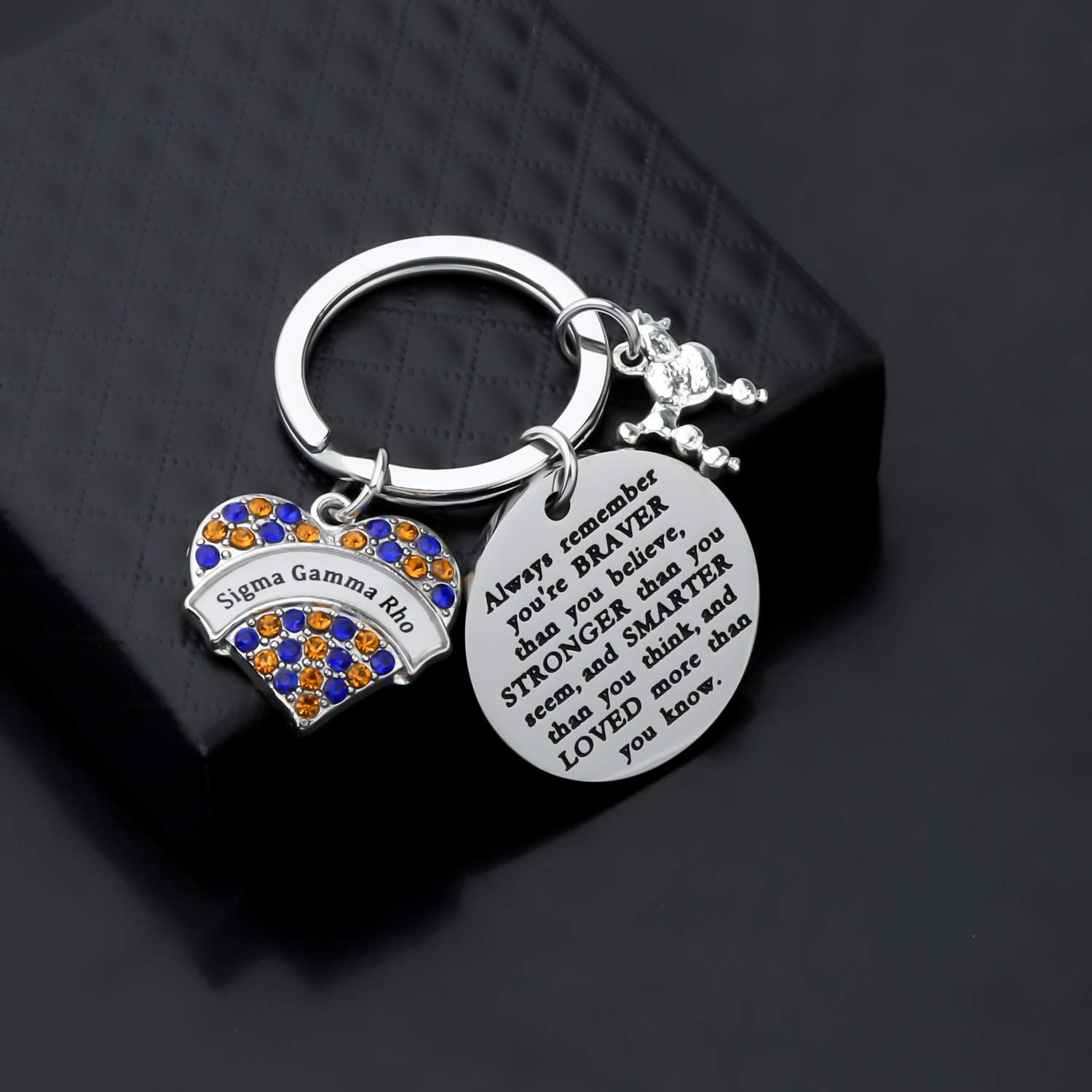 WSNANG SGRho Sorority Gift You are Braver Than You Think Keychain Greek Sorority Jewelry (SGR Always KC)