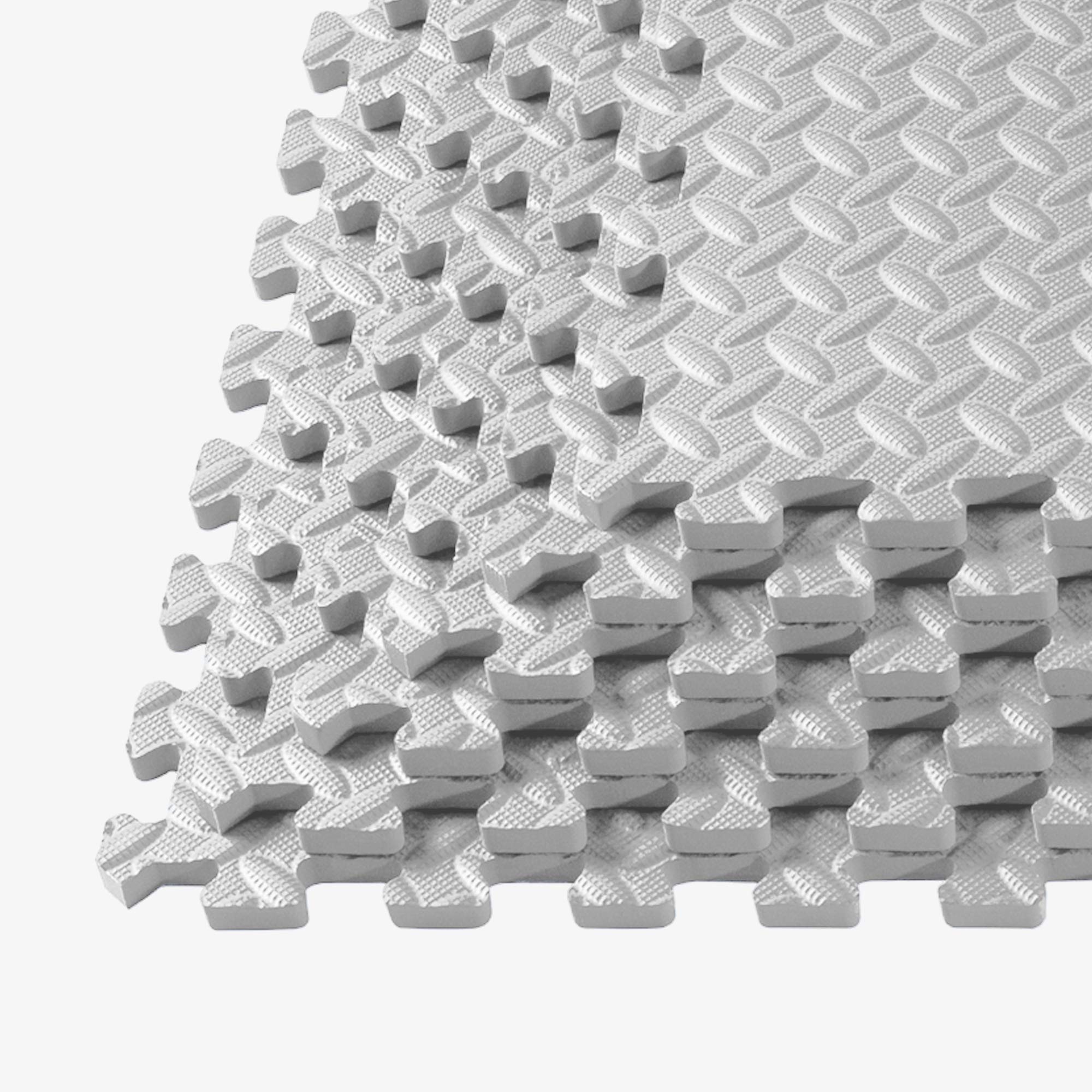 Velotas 1/2 Inch Interlocking EVA Foam Personal Fitness Mat, Diamond Plate Exercise Mats for Indoor Workout, 24 in x 24 in