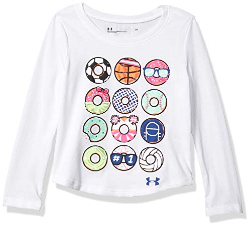 Under Armour Little Girl's Long Sleeve Graphic Tee Shirt, White H19, 4