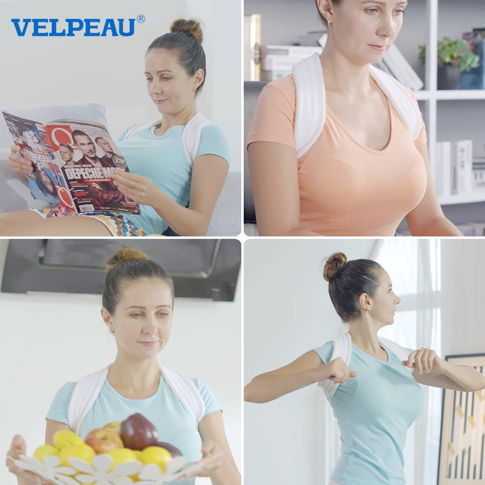 Velpeau Figure 8 Clavicle Brace - Broken Collarbone Support, Posture Corrector for Injuries & Fractures, Upper Back and Shoulder Pain Relief, Comfortable for Men and Women(Small)