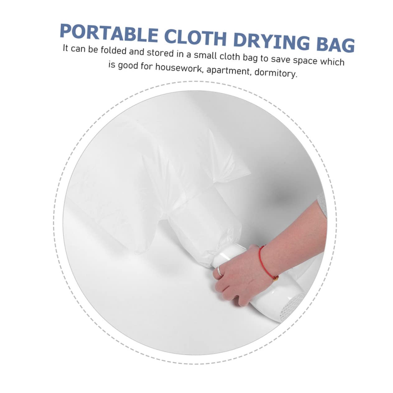 Yardwe Pizza Pan 1 Set Dry Clothes Bag Travel White Air Dry Polyester Clothing Outdoor Pants