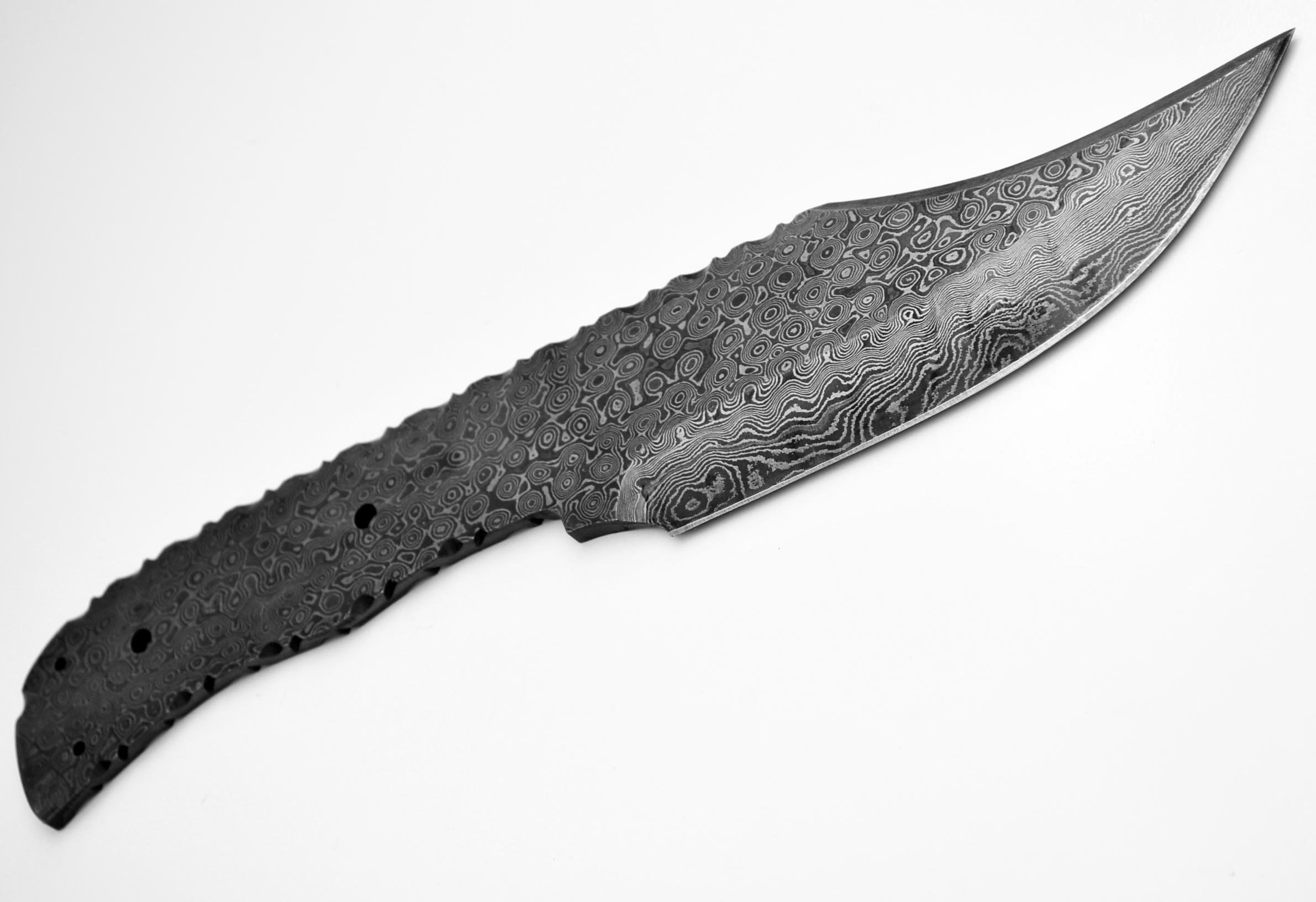 Whole Earth Supply Large Bowie Damascus High Carbon Steel Hunting Blank Blanks Blade Knife Knives Making