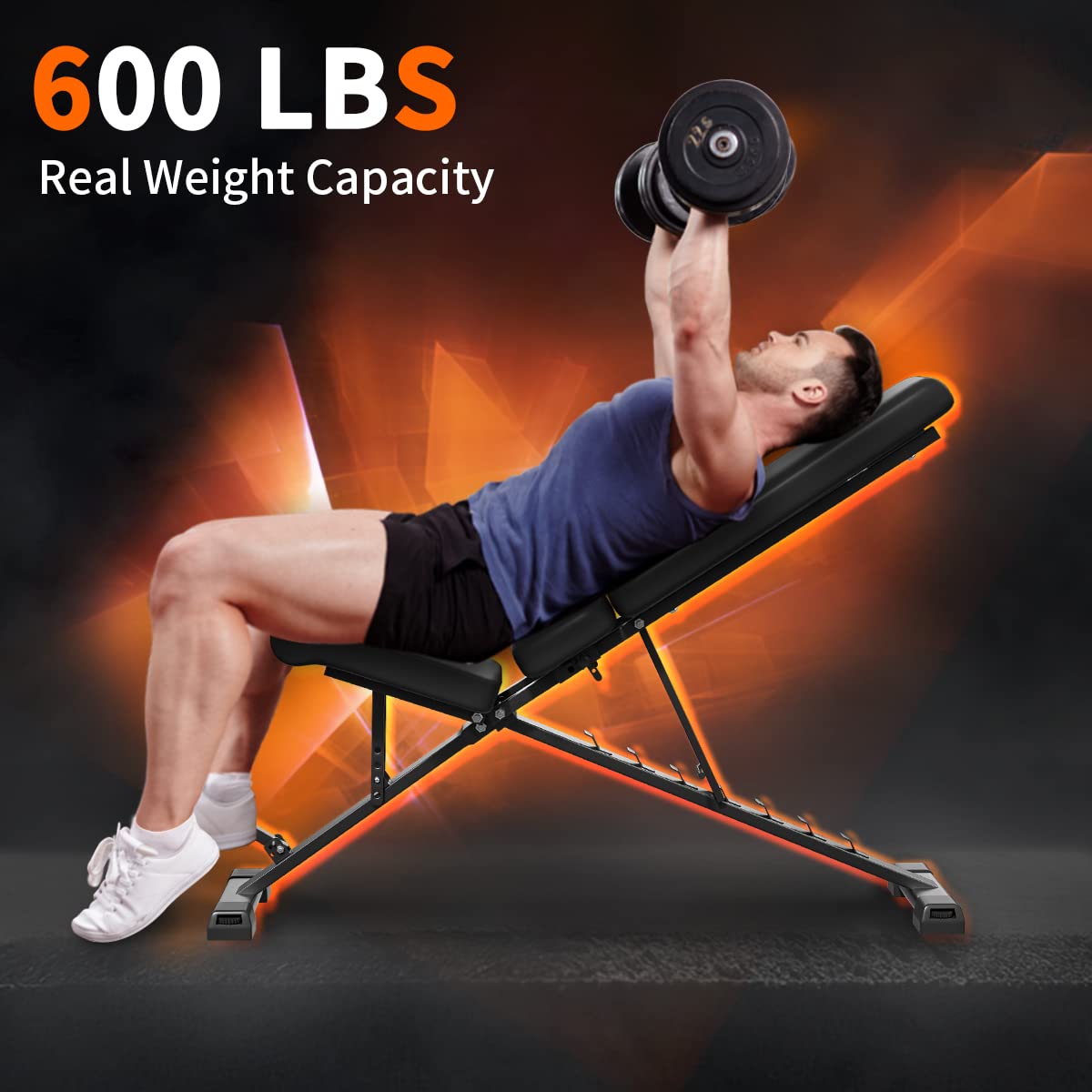 VEICK Weight Bench, Workout Bench, Bench Press, Adjustable Foldable Incline Bench for Home Gym, Exercise Bench for Stength Training