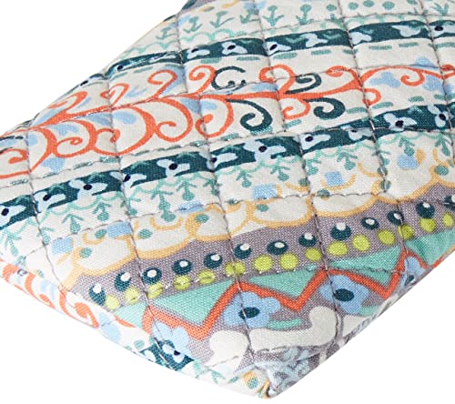 Vera Bradley Women's Cotton Double Glasses Case, Citrus Paisley - Recycled Cotton, One Size