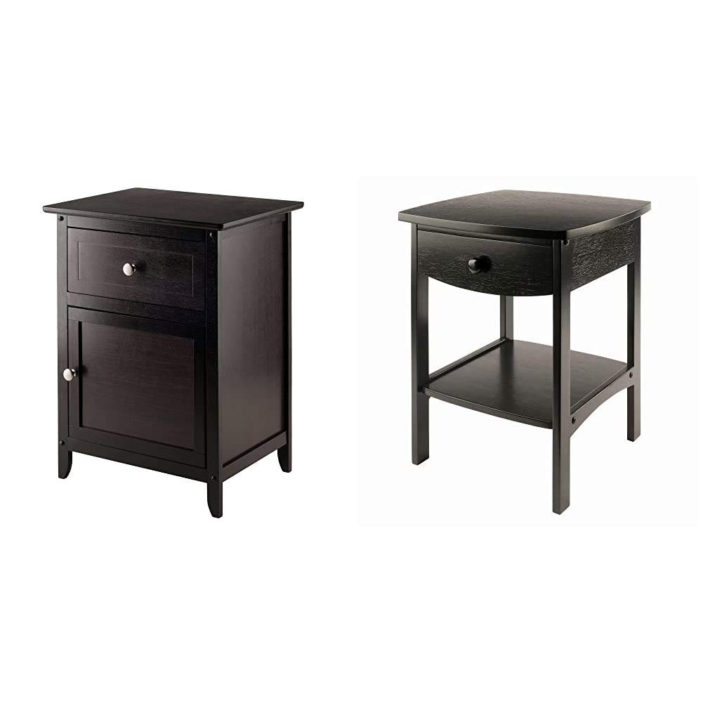 Winsome Eugene Accent Table, 18.9 inches, Espresso Wood Claire Accent Table, Black