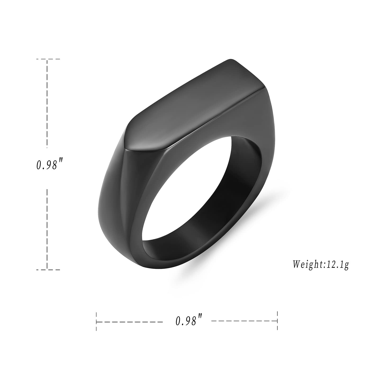 XSMZB Cremation Rings for Ashes Simple Square Band Ring Keepsake Arrow Band Finger Ring Holder Ashes for Pet Human Memorial Urn Ring for Men Women (Black,7)
