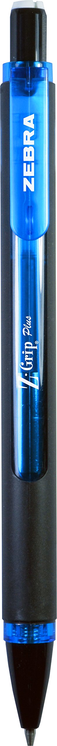 Zebra Pen Z-Grip Plus Mechanical Pencil, 0.7mm, with Lead and Erasers, Assorted Barrel Colors, Blue, Pink, Black, 3-Pack