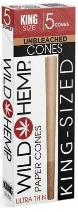 Wild Hemp Classic Ultra Thin Pre Rolled Paper Cones King Size - 25 Count | Organic, Chemical-Free Rolling Papers for a Slow Burn and Smooth Experience - Convenient and Precise for Rolling… (5 Pack - 25 Cones)
