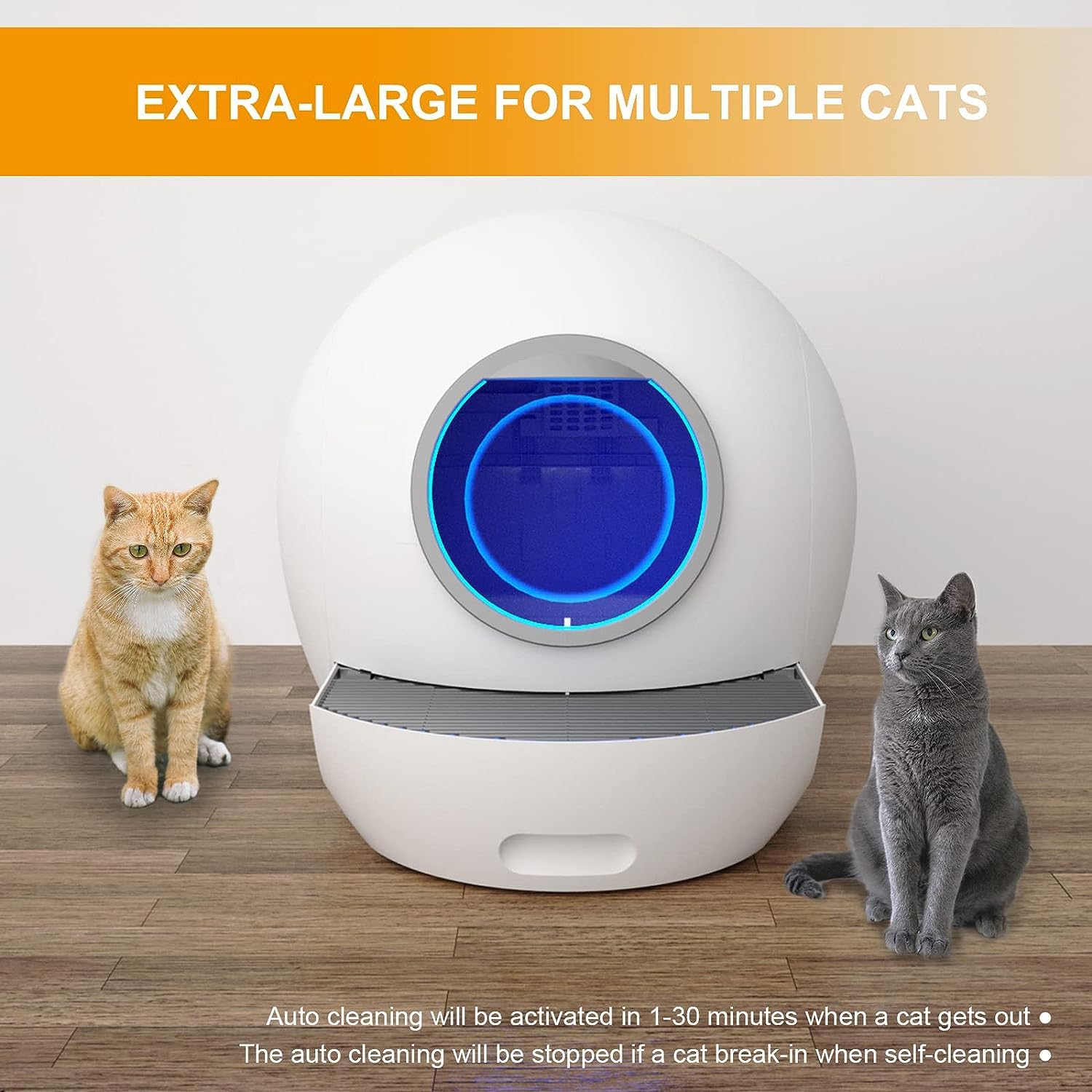 YYSAIL Self-Cleaning Cat Litter Box Extra Large Smart Automatic Cat Litter Box with APP Control & Safe Alert & Smart Health Monitor, Odor Removal Cat Litter Box for Multiple Cats