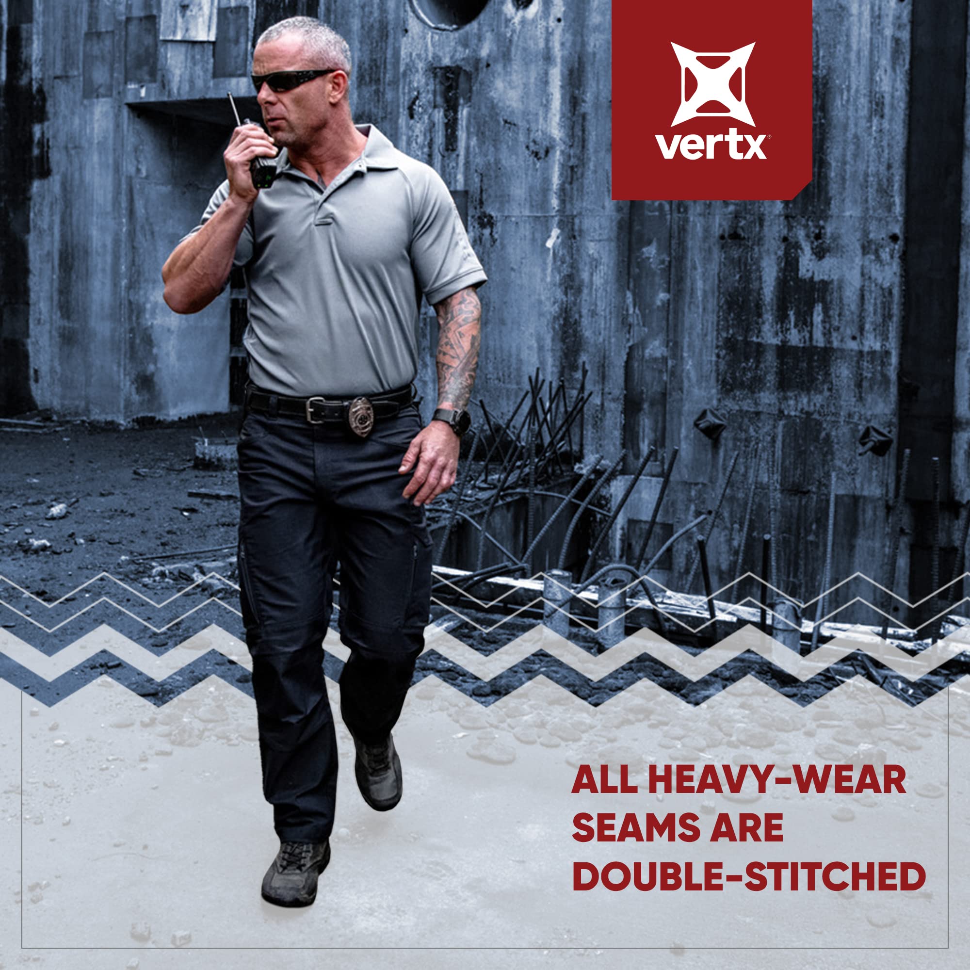 Vertx Men's Tactical Pants Cargo with Pockets Lightweight Relaxed-Fit Outdoor Performance Quick Dry, Fusion Lt Stretch, 40 W x 32 L, Navy