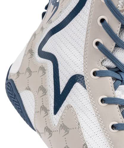 Venum Elite Evo Monogram Boxing Shoes - White/Blue