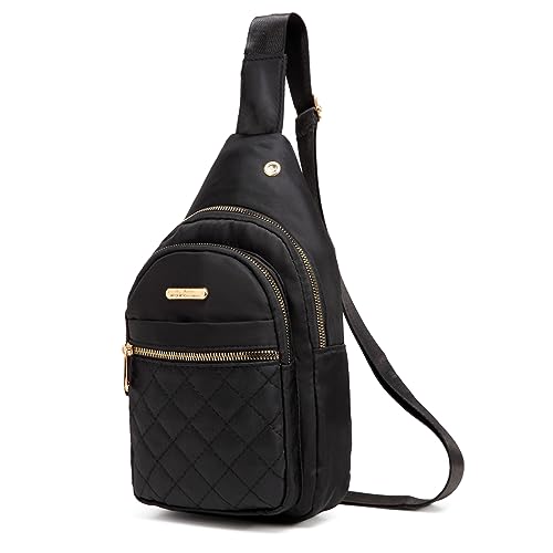 YAZEKOUS Women's Sling Bag, Water-Resistant Nylon, Adjustable Strap, Multiple Pockets, Perfect for Travel
