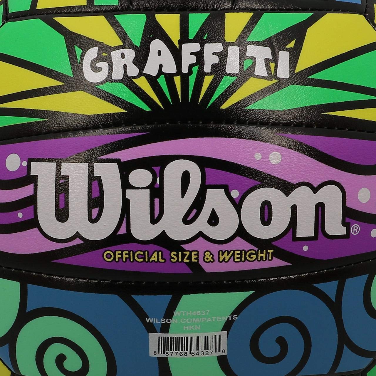 WILSON Beach Volleyball, Outdoor, Recreational Use, Official Size, Graffiti, Purple/Blue/Green, WTH4637XB