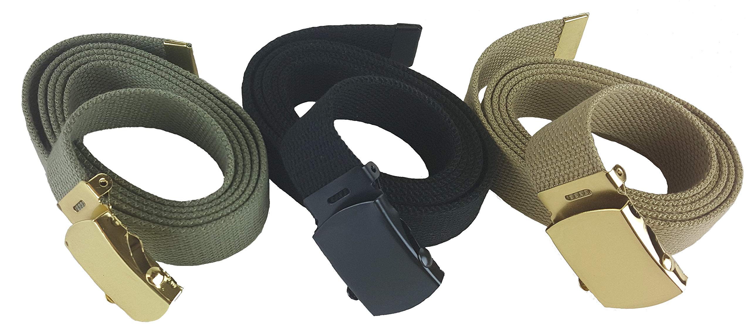 Yankee Forge Black MILITARY WEB BELT Cotton Strap Fits All Up To 54" waist