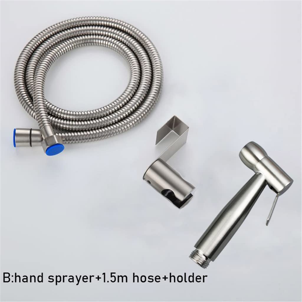 WUDILU Toilet Handheld Sprayer Shower Stainless Steel Bidet Spray Douche kit Hose Holder