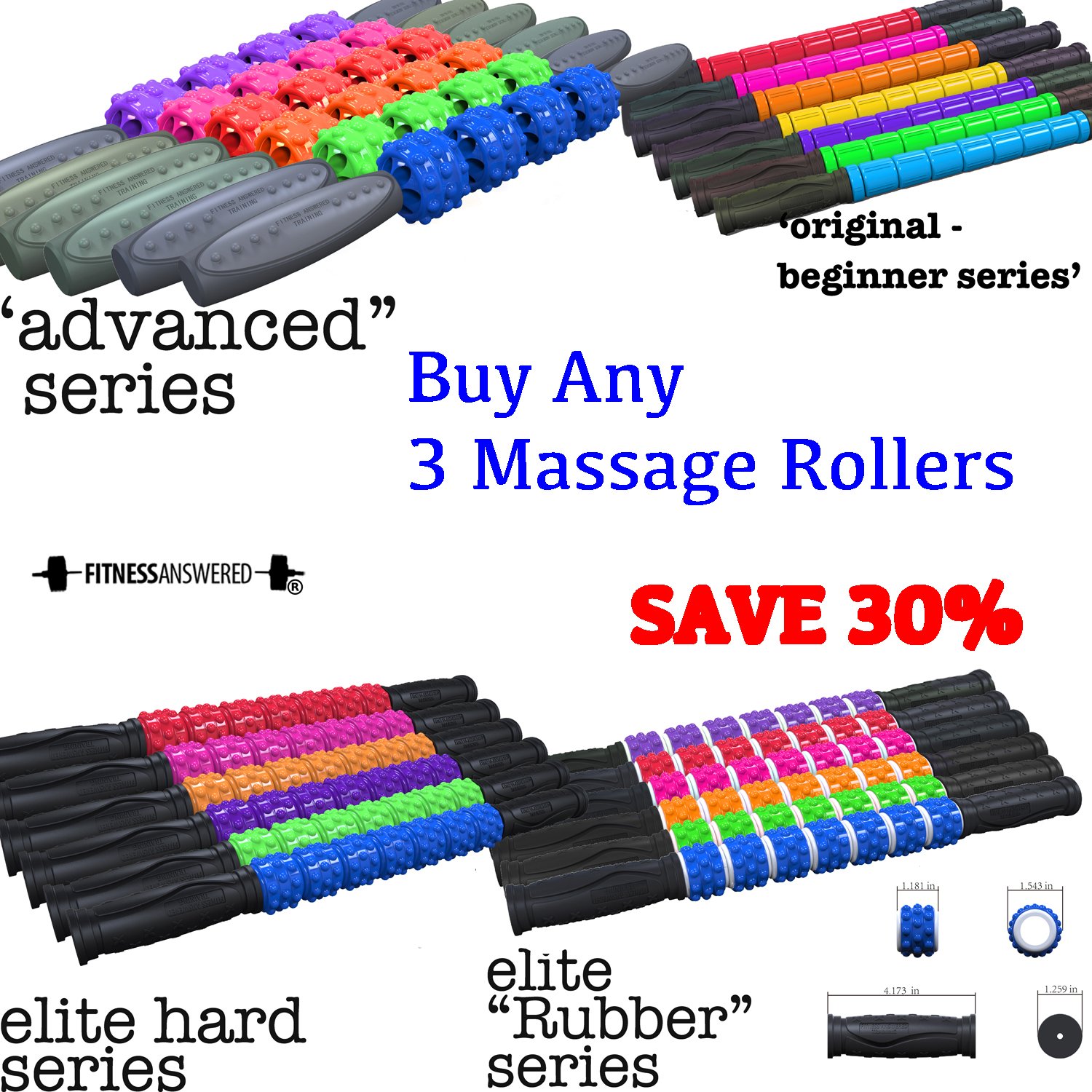 The Stick Massage Roller Original | Muscle Roller Massage Stick for Legs | Exercise Roller Massage Tools for Sports Athletes and Runners 17.75" - Original Blue