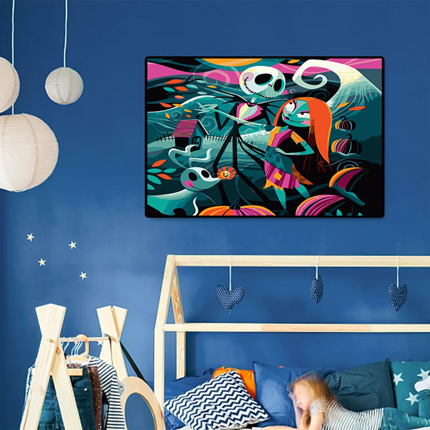 WIGOR Paint by Number for Adults, Halloween Painting by Numbers for Beginner, DIY Without Frame Painting by Numbers for Gift Home Wall Decor16''x12''