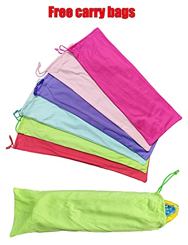 Winged Sirenny Belly Dance Silk Fan Veils Adjustable Pairs, 70"(180 cm) Worship Praise Flags Streamers(white)