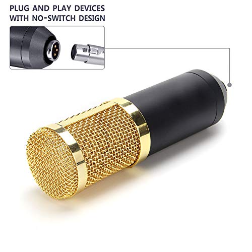 Yumingchuang Studio Microphone Professional Broadcast Singing Karaoke Microphone BM-800 Music MIC Sound Recording Microphone for Computer with Microphone Stand