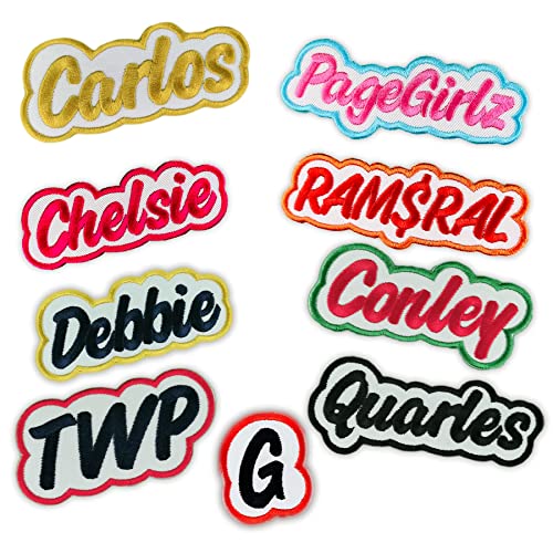 Unique Freehand Border Alphabet Patch Embroidered Iron On/Sew On Personalised
