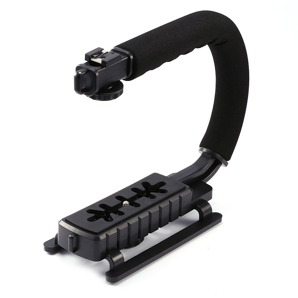Video Action Stabilizing Handle U/C Grip Handheld Stabilizer with Hot-Shoe Mount for DSLR Camera Camcorder