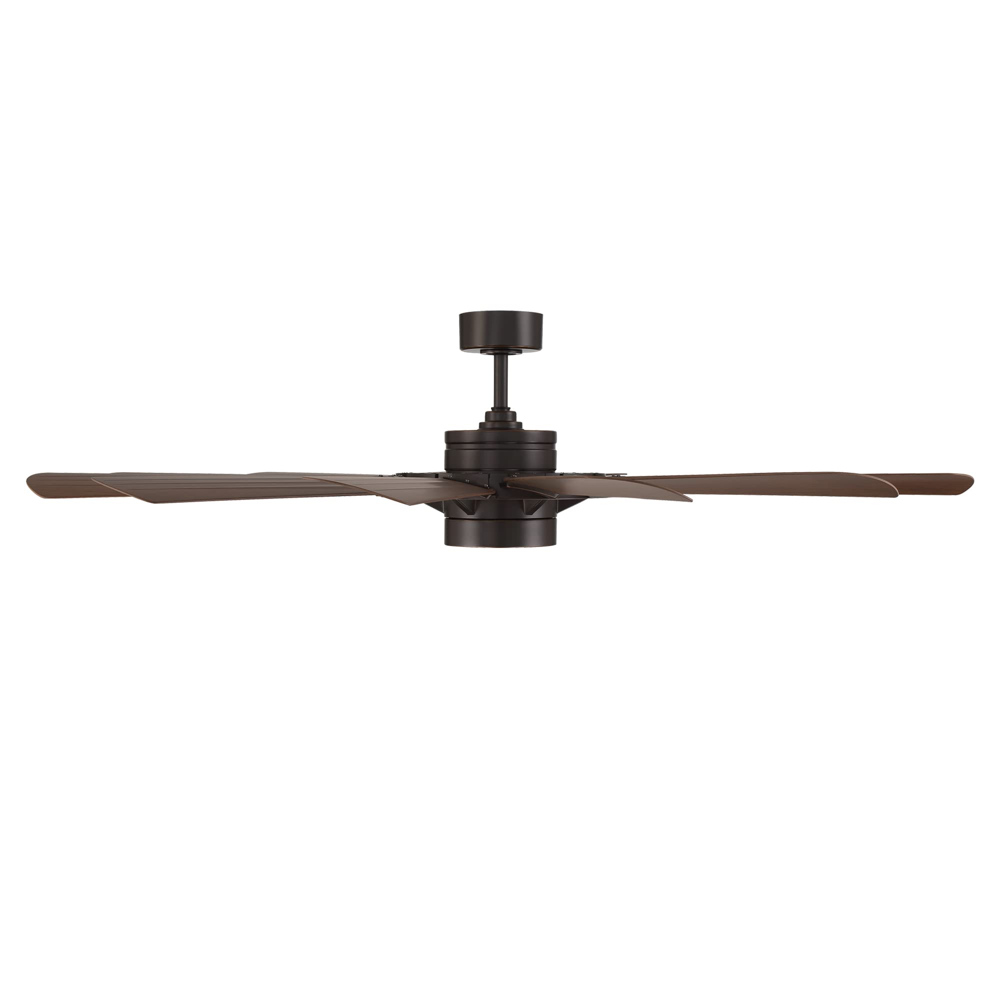 Windmill Indoor and Outdoor 12-Blade Smart Ceiling Fan 65in Oil-Rubbed Bronze Dark Walnut with 3000K LED Light Kit and Remote Control works with Alexa and iOS or Android App