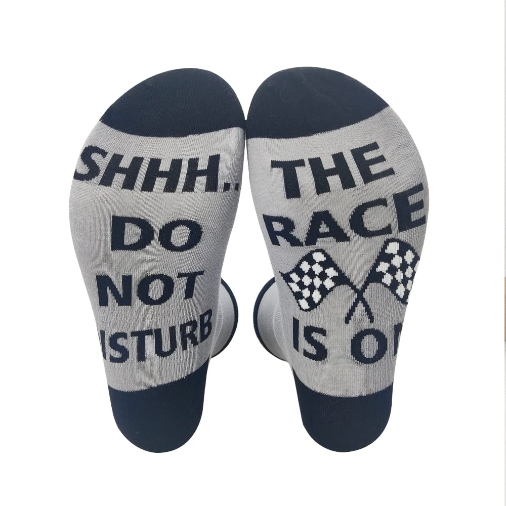 ZHANTUONE Socks Gift,Shhh...Do Not Disturb,The Race is on, Racing Fans Gift Socks,Race Car Socks,Race Car Gift, Racing Game Gift
