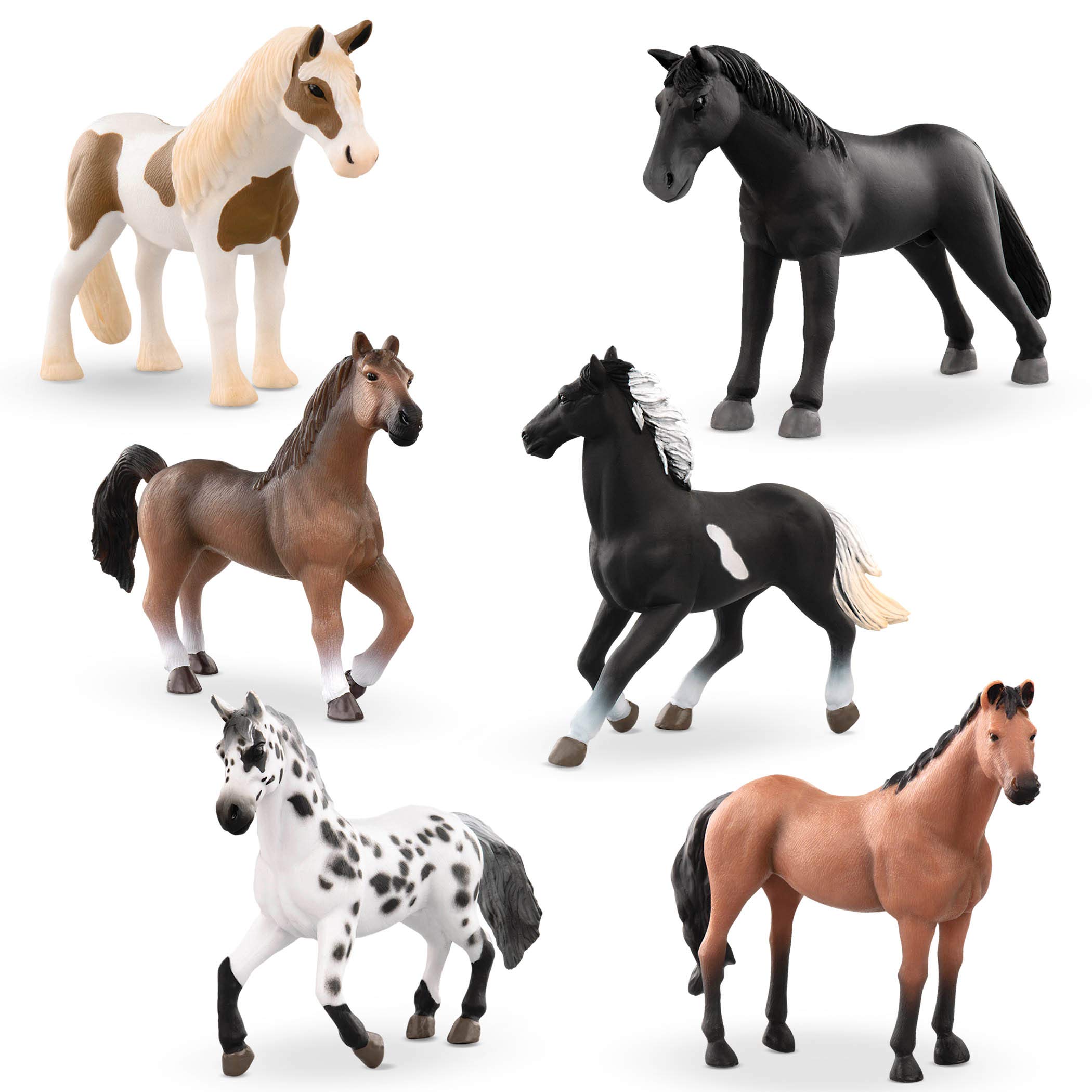 Terra by Battat β 6 Pcs 6" Horse Figurines β Horse Toy Set β Realistic Plastic Animal Figurines β Collectible Horse Gift for Kids 3+ β Party Decorations