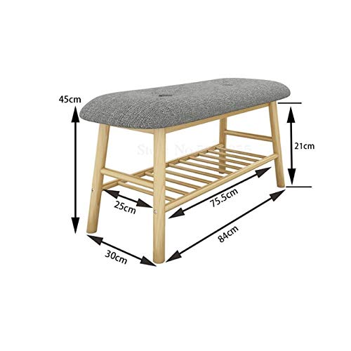 ZHYH Solid Wood Simple Door wear Shoes Bench Fabric Sofa Stool Home Stool Footstool Shoe Cabinet