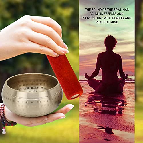 Zap Impex Beautiful New Hand Hammered Brass Singing Bowl Tibetan Meditation Yoga Singing Bowls 4.5 Inch