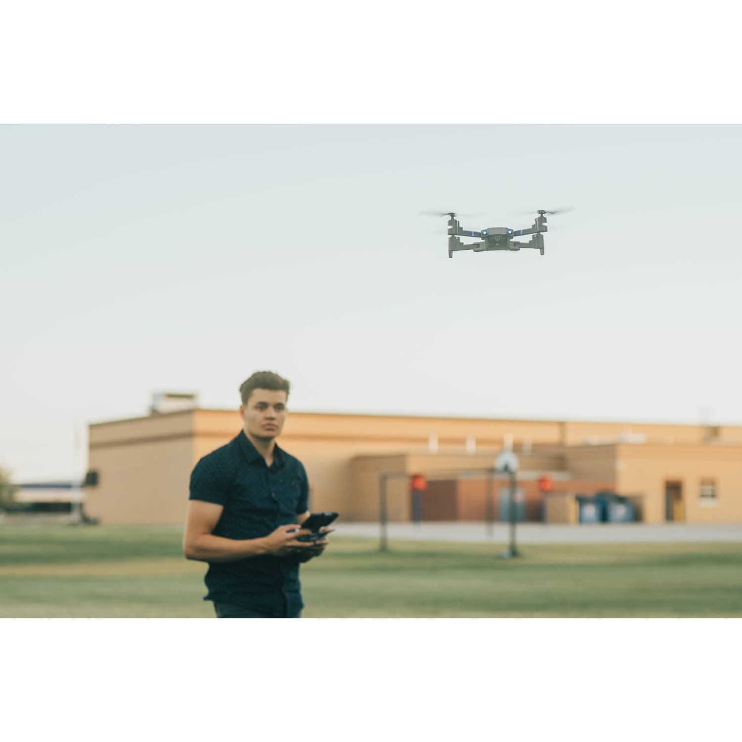 VTI SkyHawk Compact Drone with Camera for Adults, 1080P HD Live Video RC Quadcopter for Beginners with 3 Speed Modes, Remote and App Controlled, Mini Drone with Auto Hover, Headless Mode, Brushless Motor (Renewed)