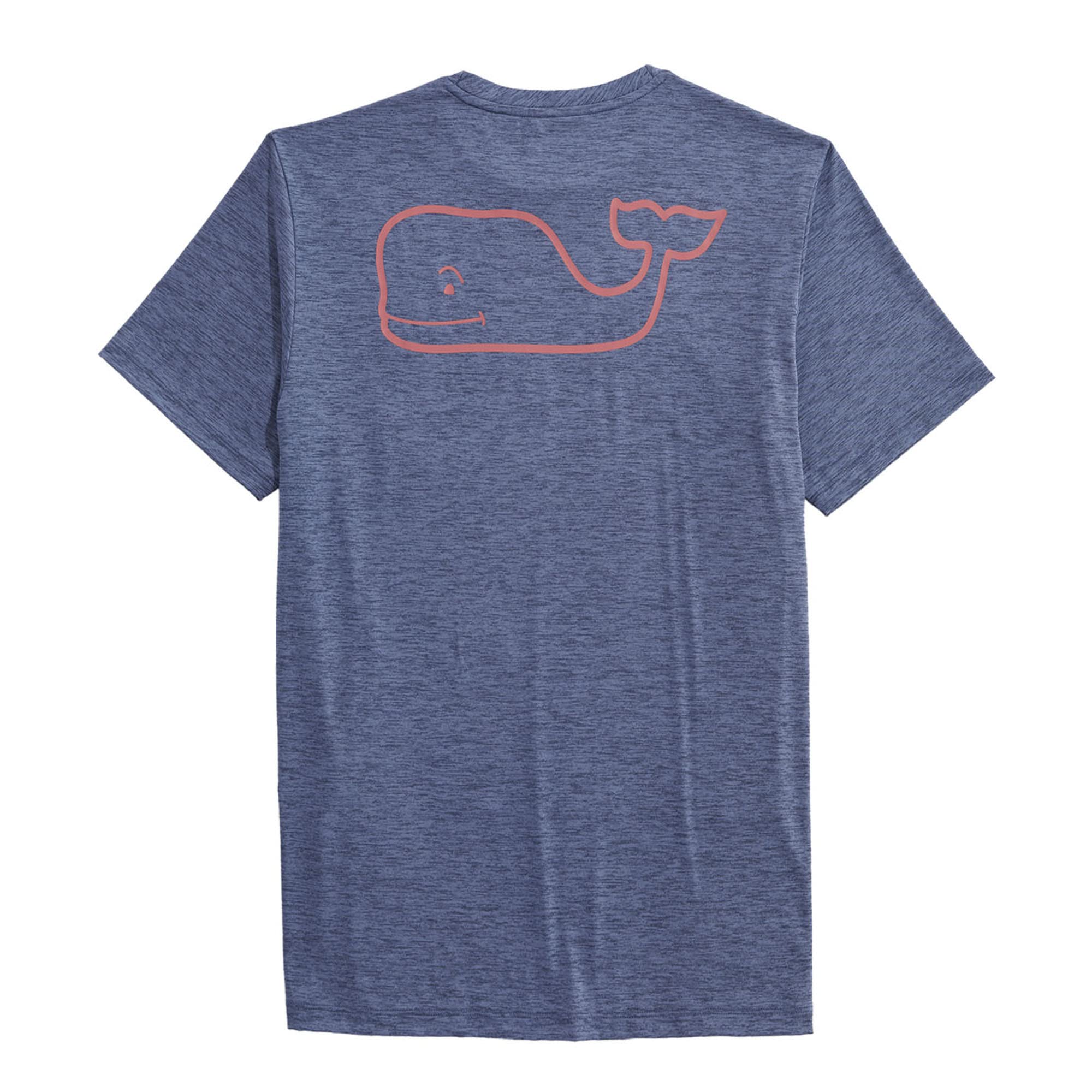 vineyard vines Men's Short Sleeve Whale Harbor Tee, Faded Indigo Heather, Small