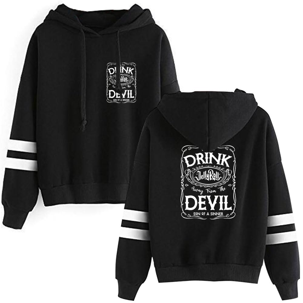 YTCSNI Jelly Roll hoodies Son of a Sinner Hoodies Backroad Baptism Tour Hoodies Sweatshirt Only One Drink Devil pullover (5,L)
