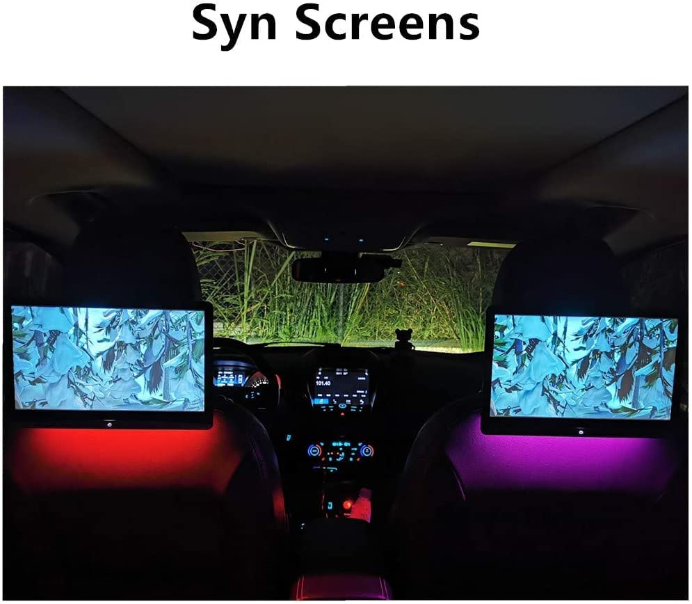 Upgrade 4K 12.4 inch Dual Android 11 Headrest Video Players with WiFi,Sync Screen Portable Tablets Phone Mirror Car Back Seat TV Monitors, IPS Touch Screen,Rear Seat Entertainment -DD125N9