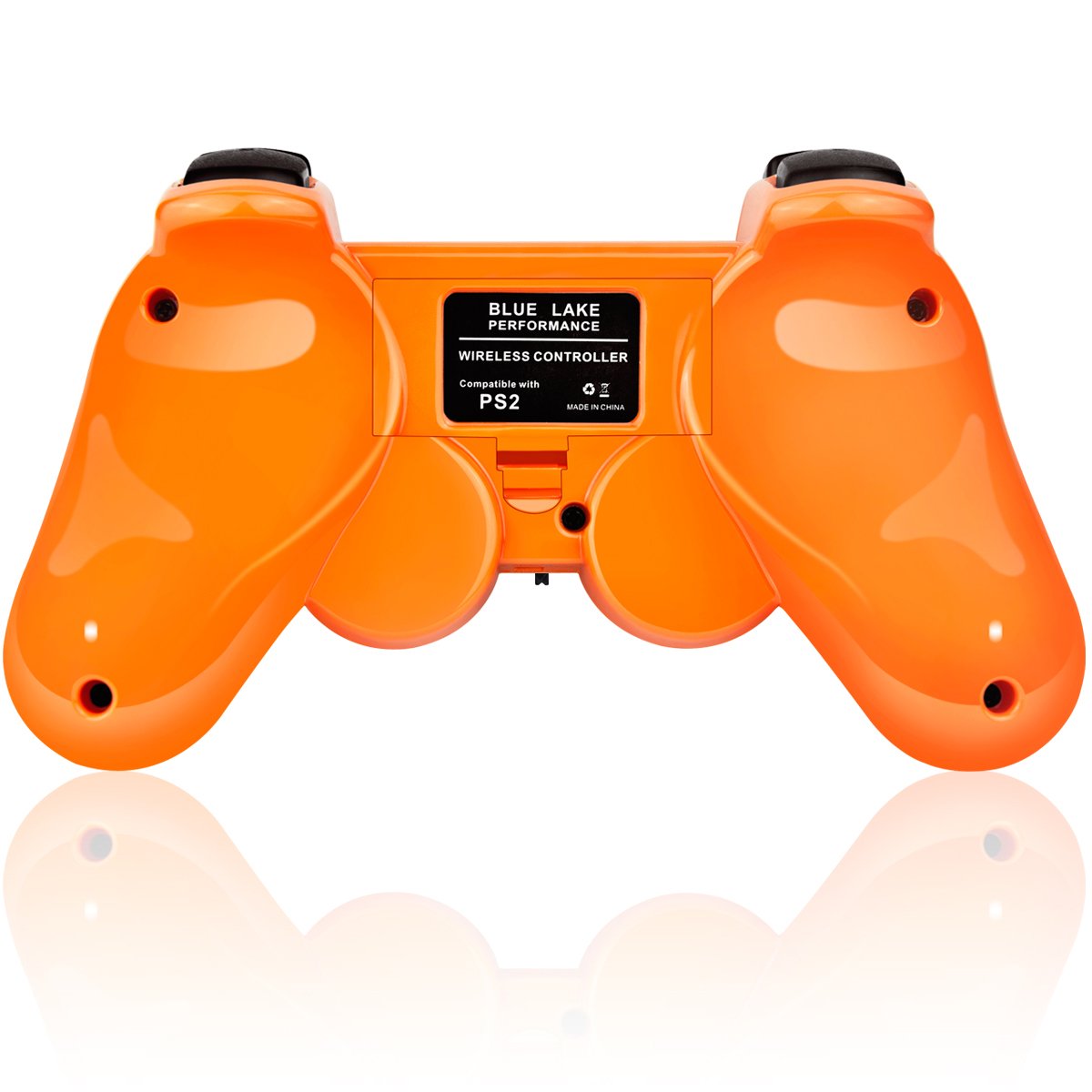 Wireless Game Joystick Controller 2.4G Double Shock Compatible with PS2/P2 (Orange+Green)