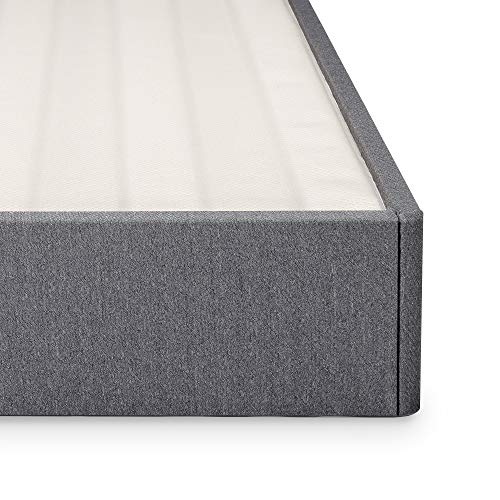 ZINUS Upholstered Metal and Wood Box Spring, 7.5 Inch Mattress Foundation, Easy Assembly, Fabric Paneled Design, Queen
