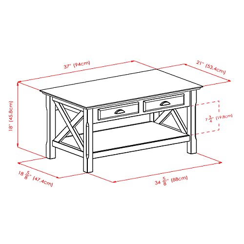 Winsome Xola 18 x 37 x 21-Inch Composite Wood Coffee Table, Cappuccino (40538)