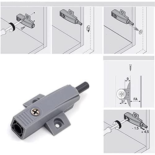 ZZBJ Touch Push Latch Rebounder Hidden Lock Rebound Device for Kitchen Cabinet Cupboard Drawer Wardrobe Closet