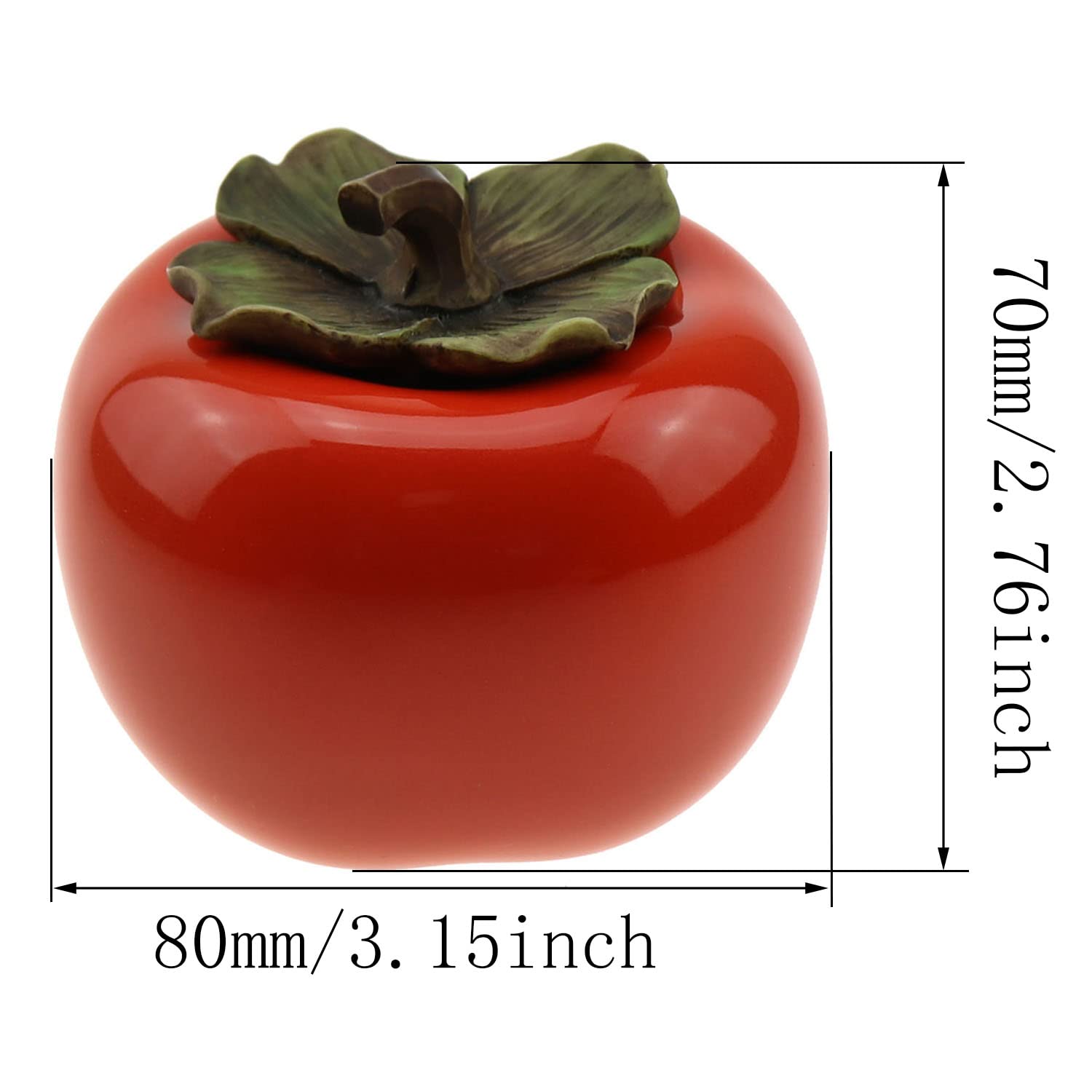 ZZHXSM 2pcs Persimmon Canister Tea Can Storage Tank with Lid Ceramic Spice Storage Tank Pottery Jar Seasoning Container