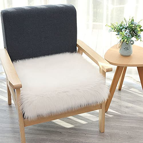 YYCRAFT Luxury Thick Heavy Faux Fur Fabric Squares CutsPatches Costume Camera Floor & Decoration (2 Pack,White)