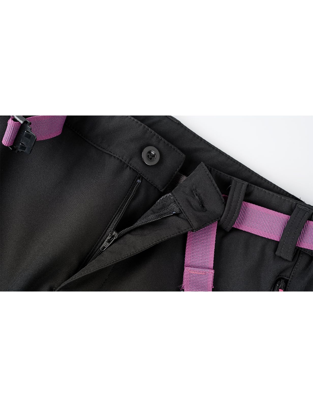 Tofern Waterproof Trousers for Women Fleece Lined Softshell Pants Breathable Snow Pants for Ladies Thermal Windproof Trousers Black