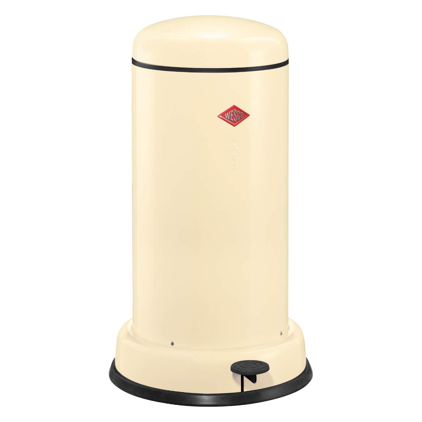 Wesco Baseboy Waste Bin Stainless Steel in White with a Volume of 20 litres - with Foot Pedal 38 x 38 x cm