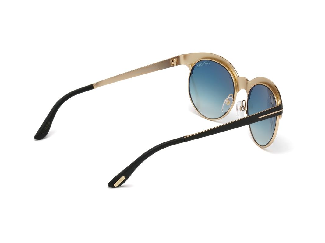 Tom Ford Oval Sunglasses TF438 Angela 05P Matte Black/Gold FT0438