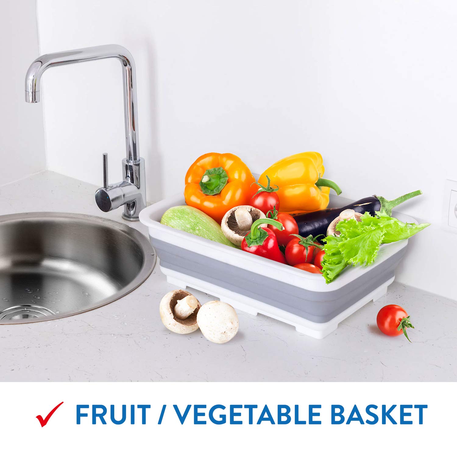 WonderWorker FOLD collapsible washing up bowl foldable 14.6X10.8X4.7