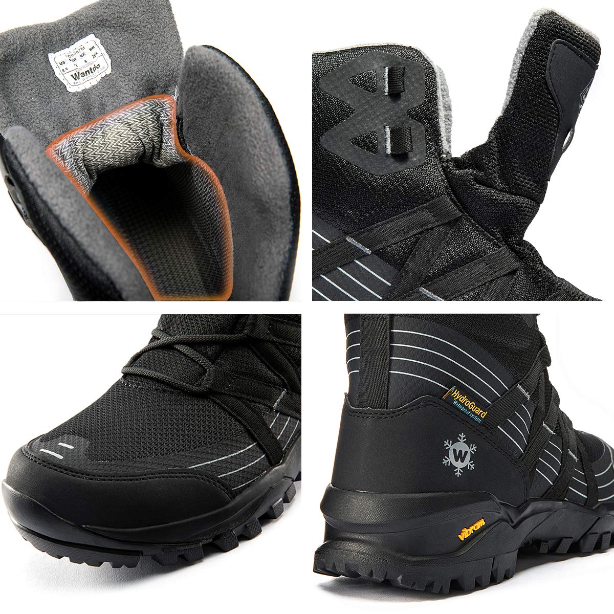 wantdo Men's Waterproof Work Boots Non-Slip Hiking Boots Tactical Combat Boots Trekking Hunting Shoes