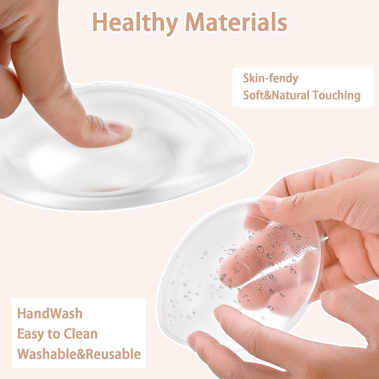 WLLHYF Silicone Bra Inserts, Reusable Gel Push Up Breast Pads and Breast Enhancers Add 1-2 Cups 1 Pair (clear)